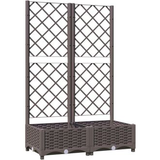vidaXL Jardini&egrave;re avec treillis Marron 80x40x121,5 cm pp