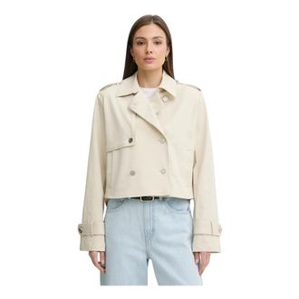 DKNY Cropped Trenchcoat - - Coats - Damen - Wei&szlig; - M/L