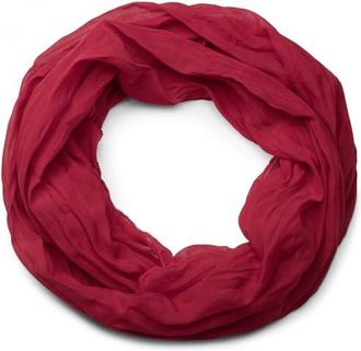 styleBREAKER Tour de cou tubulaire uni l&eacute;ger, &eacute;t&eacute; en tissu fluide, foulard en soie pour femmes et hommes, doux, a&eacute;rien, tendance, 77 x 46 cm, Rouge