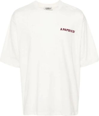 A Paper Kid Homme, Tops, Blanc, Taille: M Crema T-Shirt