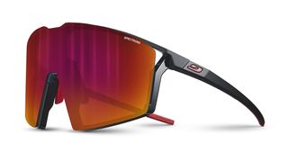 Julbo Unisex Edge Sonnenbrille, Matt Schwarz/Rot, One Size