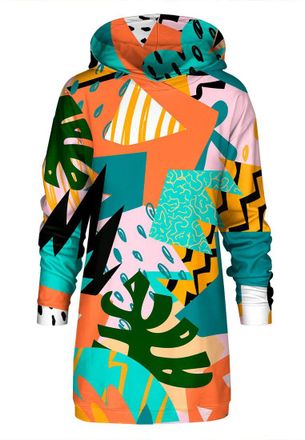Mr. Gugu & Miss Go Tropical Abstract Oversize Hoodie-Kleid