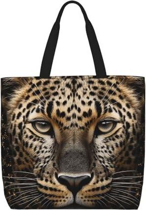 Generic T&ecirc;te De L&eacute;opard Sac Fourre-Tout R&eacute;utilisable Sacs De Courses Grand Sac A Main Femmes Pour Quotidienne Gym Voyage