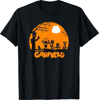 Garfield Halloween Group Shot Nighttime Spooky Silhouette T-Shirt