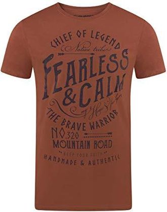 Riverso T-Shirt à col Rond pour Homme Rivleon Col en O T-Shirt à Manches Courtes T-Shirt imprimé Coupe Droite 100% Coton Vert Bleu Blanc Gris Rouge Orange S M