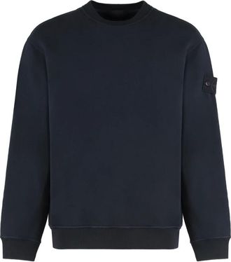 Stone Island Homme, Sweatshirts et sweats à capuche, Bleu, Taille: XL Molleton Stretch en Coton