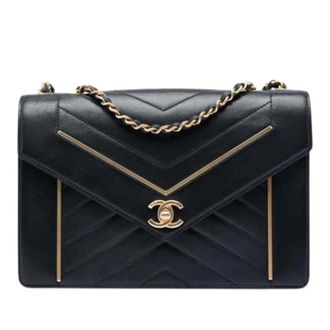 Chanel Pre-owned Chevron-Quilted Lambskin Crossbody Bag - - Pre-owned - Damen - Schwarzk - ONE SIZE