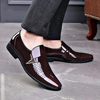 Generic Chaussures Oxfords pour Hommes Travail, Derby Mens Shoes, Style Classique en Cuir Boucle en m&eacute;tal d&eacute;coupe Respirant Affaires d&eacute;contract&eacute; Bout Pointu e