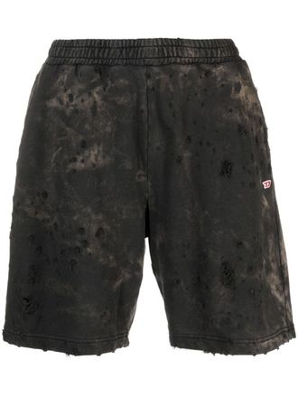 Diesel short de sport P-Crown-N2 en coton - Noir