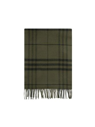 Burberry Check Wool Scarf - Khaki