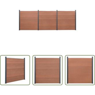 vidaXL vidaXL WPC-Zaun - Zaunelement-Set Braun 526x186 cm WPC