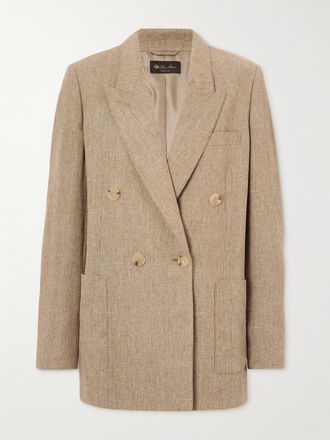 Loro Piana Blazer À Double Boutonnage En Lin - Marron