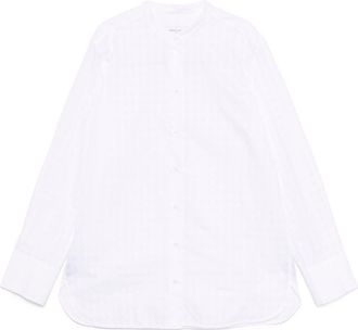 Maison Kitsun&eacute; Hemd mit Gittermuster - Wei&szlig;