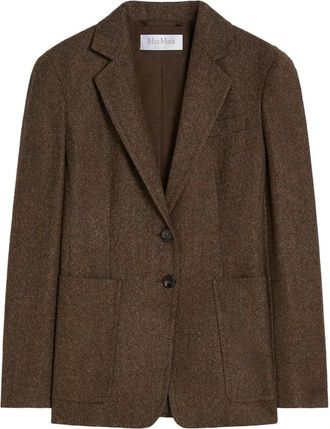 Max Mara Femme, Vestes, Brun, Taille: 36 FR Blazer Crois&eacute; en Tweed