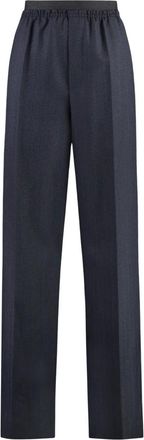Bottega Veneta Pantalon en laine &agrave; rayures - Femme - Pantalons - Bleu - Taille: 36 FR