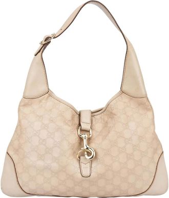 Gucci Crossbody Bags - Gucci Leather GG Monogram Jackie Handbag - Gr. unisize - in Wei&szlig; - f&uuml;r Damen