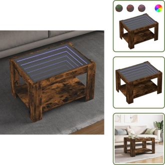 vidaXL Vidaxl - LED-Couchtisch R&auml;uchereiche 73x53x45 cm Holzwerkstoff - Couchtisch - Couchtische - Beistelltisch - Sofatisch