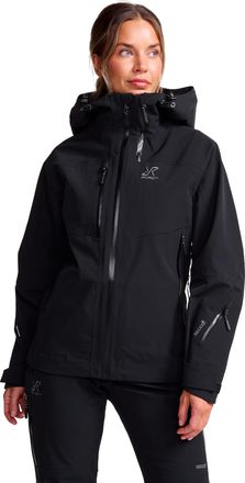 RevolutionRace Cyclone 3L Shell Jacket für Damen, Wasserdichte Jacke mit Recco-Reflektoren zum Wandern, Black, XL