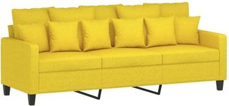 vidaXL Vidaxl - Canapé à 3 places Jaune clair 180 cm Tissu