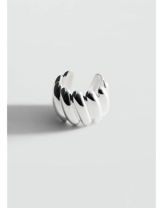 Mango x Kaia Gerber - Bracelet oversize textur&eacute; - Argent&eacute;