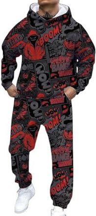Generic Surv&ecirc;tement 2 pi&egrave;ces pour homme - Surv&ecirc;tement de sport - Surv&ecirc;tement de loisirs - Streetwear - Surv&ecirc;tement &agrave; capuche et pantalon de jogging, Past&egrave;que 