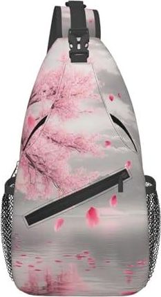 Generic Charmant cerisiers roses avec vue sur le lac Sac &agrave; bandouli&egrave;re Sac &agrave; bandouli&egrave;re Sac &agrave; dos de voyage Sac &agrave; dos &agrave; bandouli&egrave;re pour homme Sac &agrave; dos de r