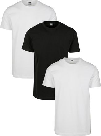 Urban Classics Herren Basic Tee 3-Pack Dreierpack T-Shirt, Mehrfarbig (White/White/Black 02254), XXXXX-Large (Herstellergr&ouml;&szlig;e: 5XL) (3er Pack)