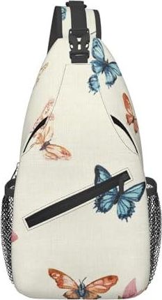 Generic Sac &agrave; dos &agrave; bandouli&egrave;re &agrave; motif de fleurs, oiseaux et papillons, sac &agrave; dos de voyage, sac &agrave; dos &agrave; bandouli&egrave;re pour homme, sac &agrave; dos de randonn&eacute;e