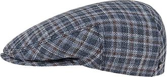 Stetson Casquette avec Soie Kent Cerruti Homme - Made in Germany Gavroche Laine Visiere, Doublure, Doublure Hiver Automne-Hiver - 58 cm Bleu