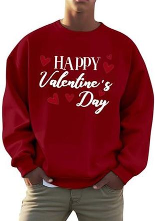 Generic 2026 Sweat-shirt d&eacute;contract&eacute; &agrave; col rond pour homme et femme Motif lettres imprim&eacute;es, Rouge, M