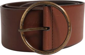 Dolce & Gabbana Homme, Accessoires, Brun, Taille: ONE Size Wide Waist Metal Round Belt