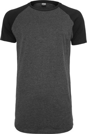 Urban Classics Herren Regular Fit T-Shirt Shaped Raglan Long Tee TB966, Gr. X-Large, Mehrfarbig (cha/blk 314)