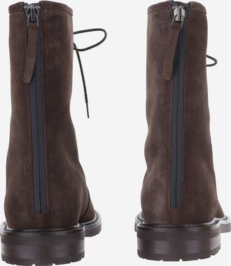 Legres Womens Ankle Boots Dark Brown Suede