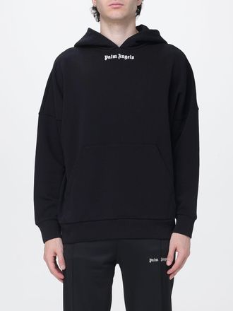 Palm Angels Sweat &agrave; capuche en coton avec logo et poche kangourou