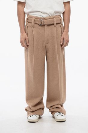 Jil Sander Wollhose mit G&uuml;rtel und Bundfalten Jil Sander