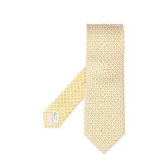 Ferragamo Cravate Carr&eacute;e Gancini - Homme - Accessoires - Jaune - Taille: ONE Size