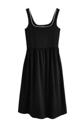 Next Midikleid Midi-Sommerkleid aus Baumwolljersey, Kurzgr&ouml;&szlig;e (1-tlg)