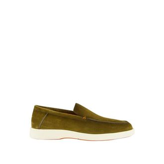 Santoni Homme, Chaussures, Vert, Taille: 44 EU Mocassins en daim vert avec semelle en caoutchouc