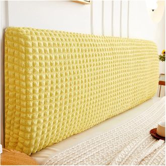 Generic Hochdehnbarer Kopfteilbezug Jacquard-Muster, Weicher Elastischer Staubdichter Kopfteil-Schutzbezug, Waschbarer Dekorativer Kopfteilbezug Schlafzimmer 