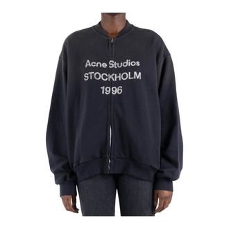 Acne Studios Femme, Sweatshirts et sweats &agrave; capuche, Noir, Taille: 36 FR SweaT-shirt en Coton Polyester Noir