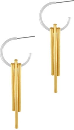 Dansk Copenhagen Vanity 2 Tone Pole Hoop - Femme - Accessoires - Gris - Taille: ONE Size