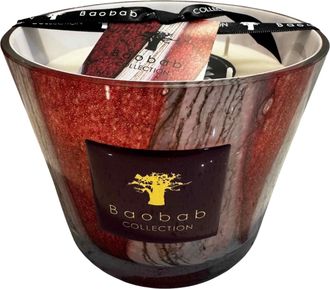 Baobab Woods Risoud Luxus-Duftkerze, rotes marmoriertes Glas, Premium-Raumduft mit Kreuzk&uuml;mmel, Pflaume, Patchouli-Noten, Gr&ouml;&szlig;e Max 10