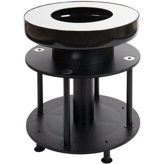 Hhg Bol de feu avec grill 864, foyer Grill bbq, plaque de grill surface de d&eacute;p&ocirc;t, acier inox &eacute;maill&eacute; &oslash; 56cm noir