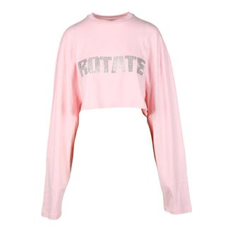 Rotate Baumwoll-T-Shirt - - Tops - Damen - Rosa - XS