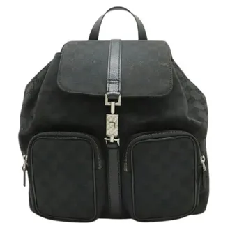 Gucci Pre-owned Sac &agrave; dos en toile GG - Femme - Pre-owned - Noir - Taille: ONE Size