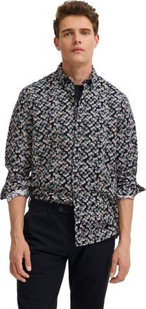 Bugatti Herren Hemd Langarm Button-Down-Kragen Baumwolle