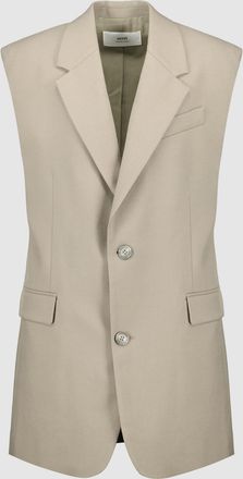 Ami Blazer Sans Manches Laine Taupe