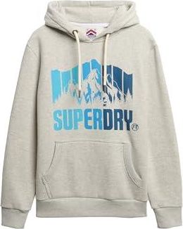 Superdry Sweat &agrave; capuche Mountain Arc-en-ciel pour homme, gris glacier chin&eacute;, XL, Gris glacier chin&eacute;, XL