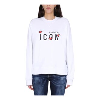 Dsquared2 Icon Game lover Cool Fit - - Sweatshirts & Hoodies - Damen - Wei&szlig; - L
