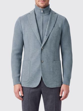 Eleventy Blazer droit en laine avec revers classiques et d&eacute;tails c&ocirc;tel&eacute;s